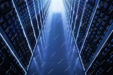 premium photo 3d rendering server room or data center