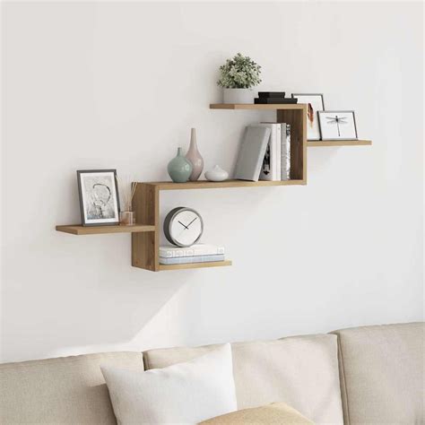 17 Stories Wall Shelf Artisian Oak 104x15x49 Cm Engineered Wood