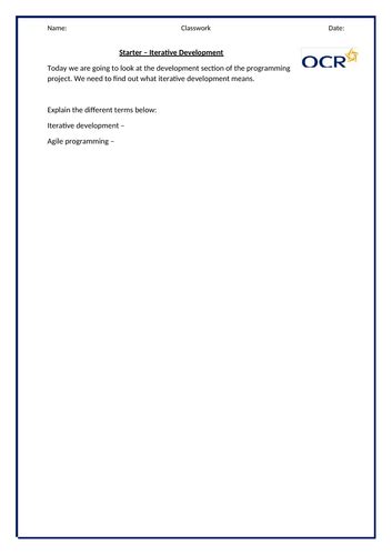 Ocr Gce A Level Computer Science Programming Project Implementation Section H446 Teaching