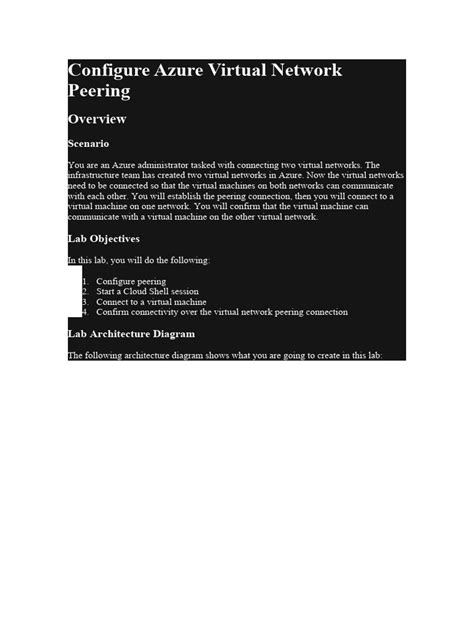 Configure Azure Virtual Network Peering Pdf Computer Network Microsoft Azure