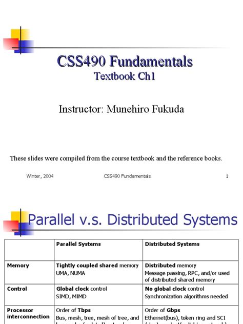 Fundamentals Of Distributed Systems An Introduction To Parallel And