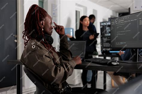 Premium Photo Web Developer Brainstorming Programming Ideas Trying To Write Code And Create