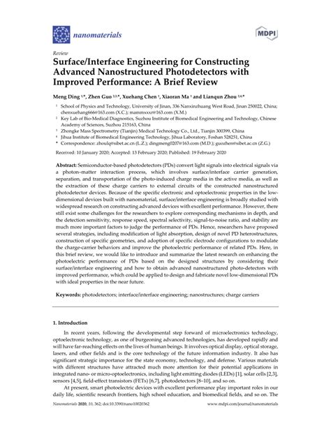 Pdf Surface Interface Engineering For Constructing Advanced