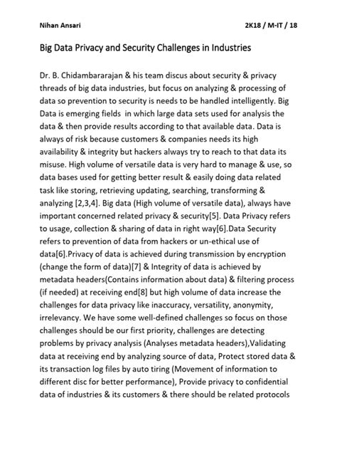 Big Data Privacy And Security Review Pdf Data Big Data