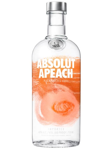 Absolut Vodka Sweden Apeach 750ml Bottle Luekens Wine And Spirits