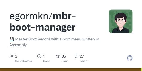 GitHub Egormkn Mbr Boot Manager Master Boot Record With A Boot Menu Written In Assembly