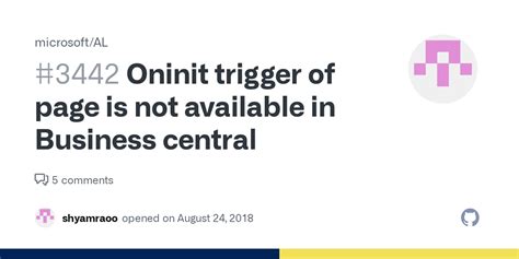 Oninit Trigger Of Page Is Not Available In Business Central · Issue