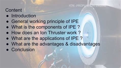 Ion Propulsion Engine Ppt