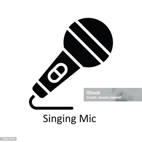 노래하는 마이크 벡터 솔리드 아이콘 디자인 그림입니다 흰색 배경에 멀티미디어 기호 Eps 10 파일 0명에 대한 스톡 벡터 아트 및 기타 이미지 Istock