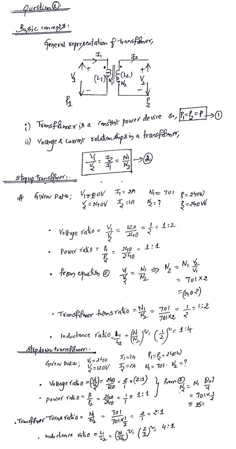 Solved Question In The Given Figure Calculate The Transformer Ratio Course Hero