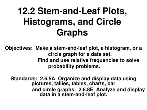Ppt Stem And Leaf Plots Histograms And Circle Graphs Powerpoint Presentation Id