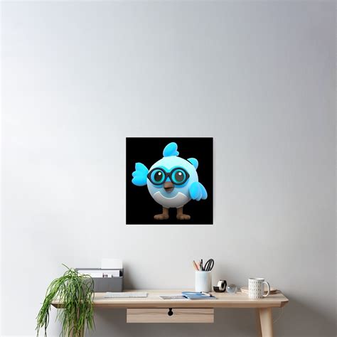 Flutter Dash Bird With Specs Poster For Sale By Tshirtsandme Redbubble