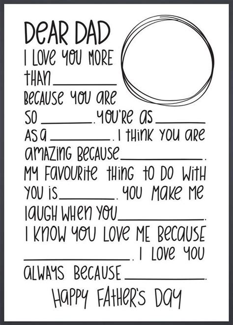 Free Printable My Daddy Fill In The Blank Printable Calendars At A Glance