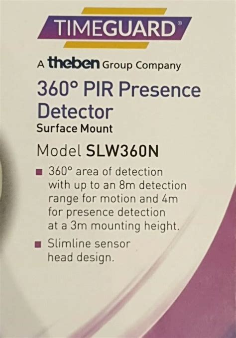 Timeguard Slw360n 360 Deg Pir Presence Detector Surface Mount Ebay