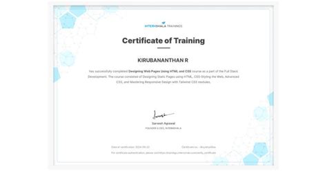 kirubananthan r on linkedin successfully completed the designing web pages using html and css