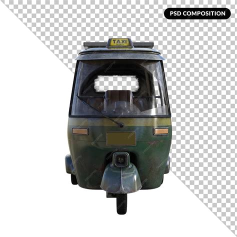 Premium Psd Taxi Small Vehicle Isolated 3d Rendering