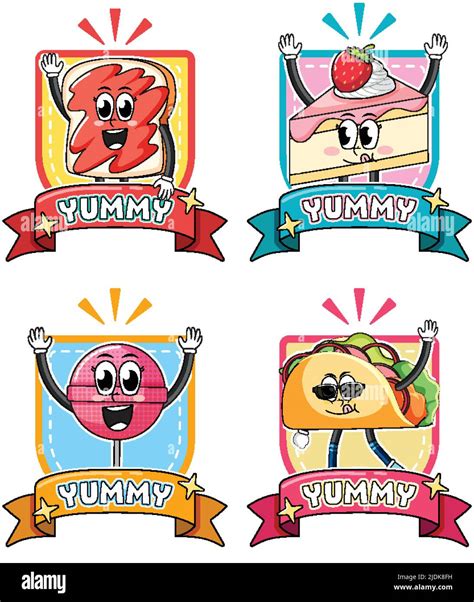 Set Of Funny Food Cartoon Characters Illustration Stock Vector Image