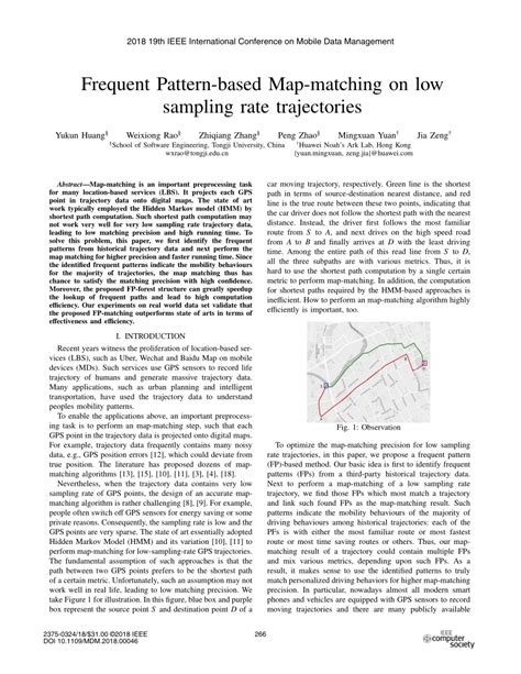 Pdf Frequent Pattern Based Map Matching On Low Sampling Rate Trajectories