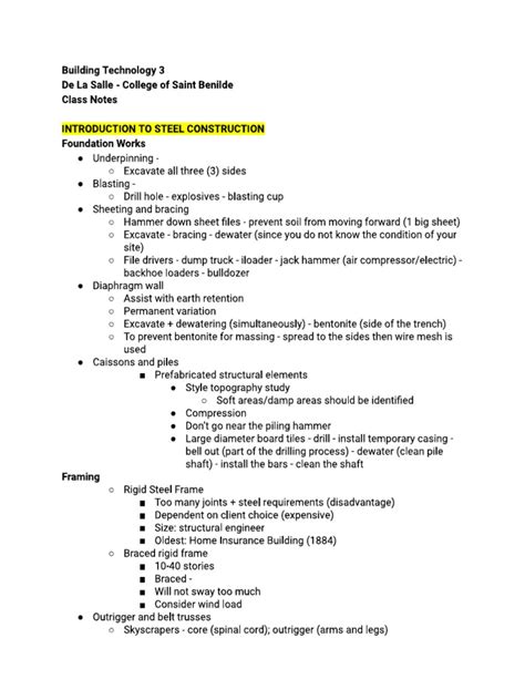 Dls Csb Bs Architecture Building Technology 3 Steel Construction Pdf