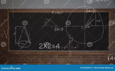 Animation Of Math Formulas Over Blackboard Stock Video Video Of Research Classroom 252633215