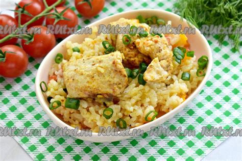 Рис с куриным филе и овощами в духовке 11 фото в рецепте