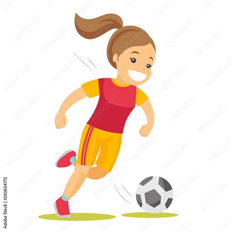 Cartoon Football Player Kicking Ball At Victor Bartlett Blog