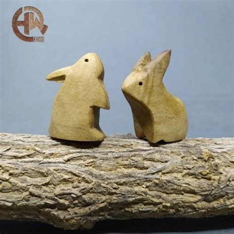 خرید و قیمت مجسمه چوبی خرگوش‌های مینی‌مال کادویی و هدیه اچ وود ترب