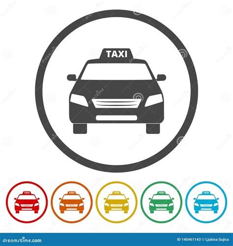 Iconos Del Taxi Fijados Ilustración Del Vector Ilustración De Turismo