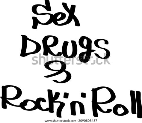Sex Drugs Rocknroll Hand Drawn Vector Stock Vector Royalty Free