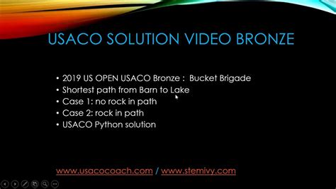 Usaco 2019 Bronze Us Open Bucket Brigade Python Youtube