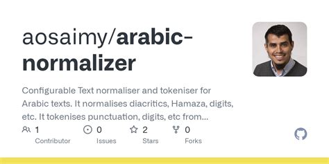 GitHub Aosaimy Arabic Normalizer Configurable Text Normaliser And Tokeniser For Arabic Texts