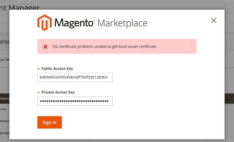 Magento2 Magento Component Manager Ssl Certificate Problem Unable To Get Local Issuer