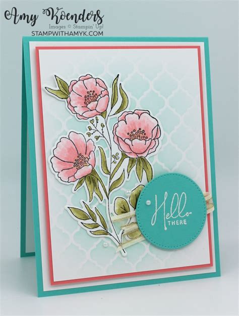 Stampin Up Fresh Cut Flowers Hello Card Stamp With Amy K