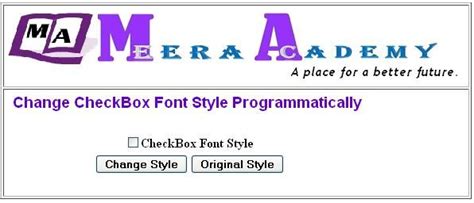 Change Checkbox Text Style In ASP Net C