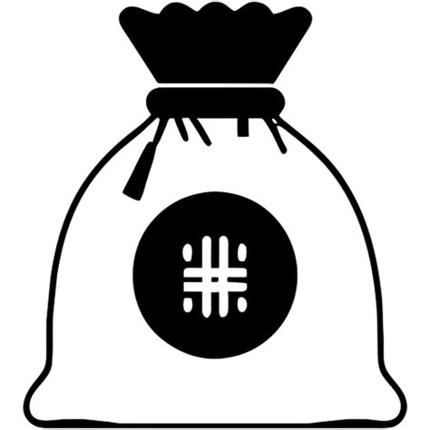 한국 전통 돈 가방 픽토그램 프리미엄 벡터