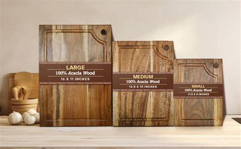 Buy Bugga Buggi Set Of 3 Chopping Cutting Serving Board Reversible Inbuilt Grooves Food