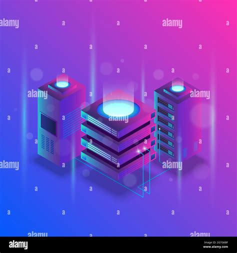 Concept Of Big Data Processing Energy Station Of Future Server Room Rack Data Center