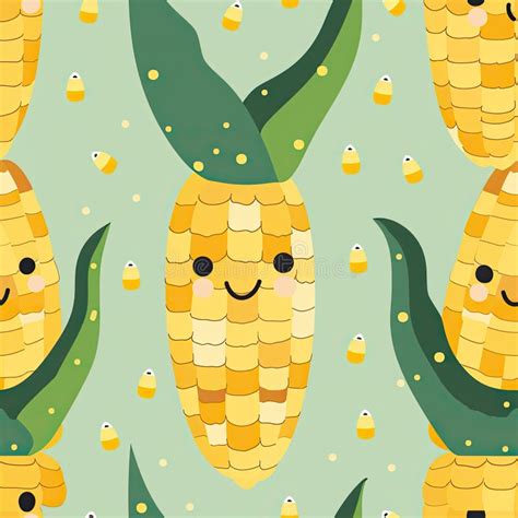 Cute Corn Background Adorable Corn Background Sweet Corn Pattern Stock