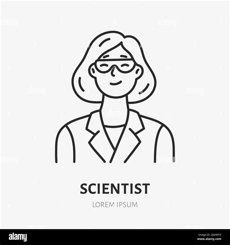 Scientist Doodle Line Icon Vector Thin Outline Illustration Of
