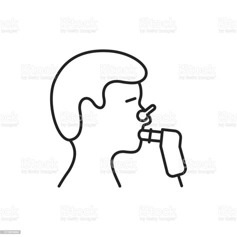 기능용 폐 테스트 블랙 라인 아이콘 의료 및 과학 개념 실험실 진단 웹 모바일 앱 프로모션을 위한 픽토그램 Ui Ux 디자인 요소입니다 폐활량계에 대한 스톡 벡터 아트 및