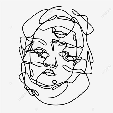 Abstract Woman Face Line Art Vector Woman Drawing Face Drawing Man