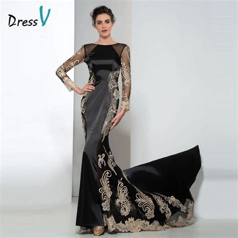 Buy Dressv Black And Gold Lace Long Sleeves Plus Size