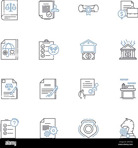Strategic Unit Line Icons Collection Planning Tactics Strategy