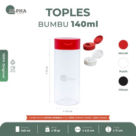 Jual Toples Boncabe 140 Ml Botol Bumbu Dapur Lada Garam Kormik