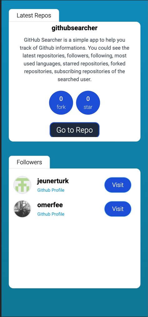 Github Searcher A Simple App To Help You Track Of Github Informations