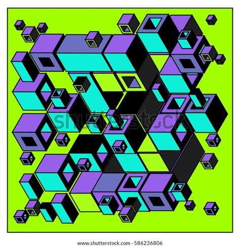 Vector Colorful Isometric Cubes Pattern Abstract Stock Vector Royalty