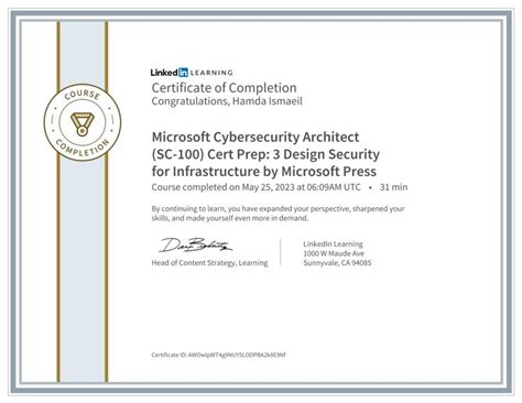 hamda ismaeil on linkedin certificate of completion