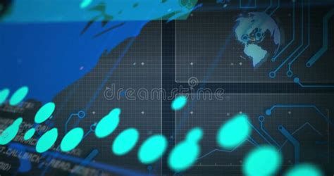 Animation Of World Map And Data Processing Over Black Background Stock Footage Video Of