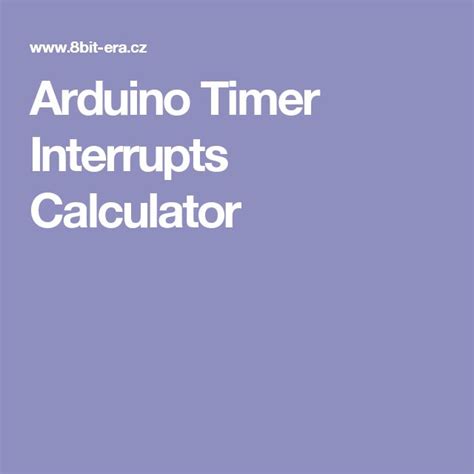Arduino Timer Interrupts Calculator