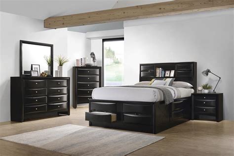 Briana Storage Bedroom Set With Bookcase Headboard Black Coaster